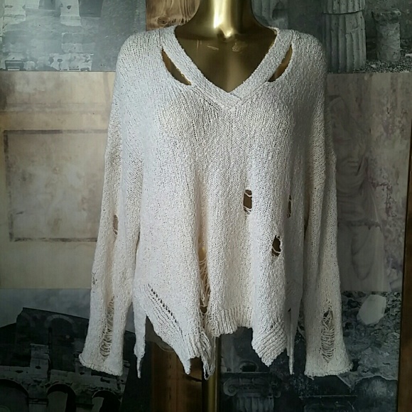 Sweaters | Distressed Oversized Sweater | Poshmark